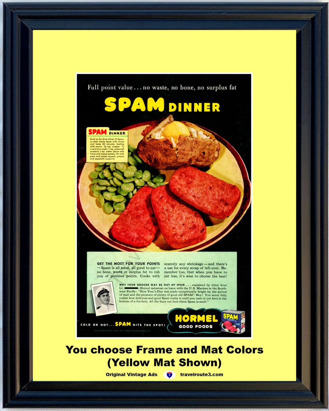 1943 Spam World War II Vintage Ad WWII 2 Fox Hole Happy New Year's Day ...