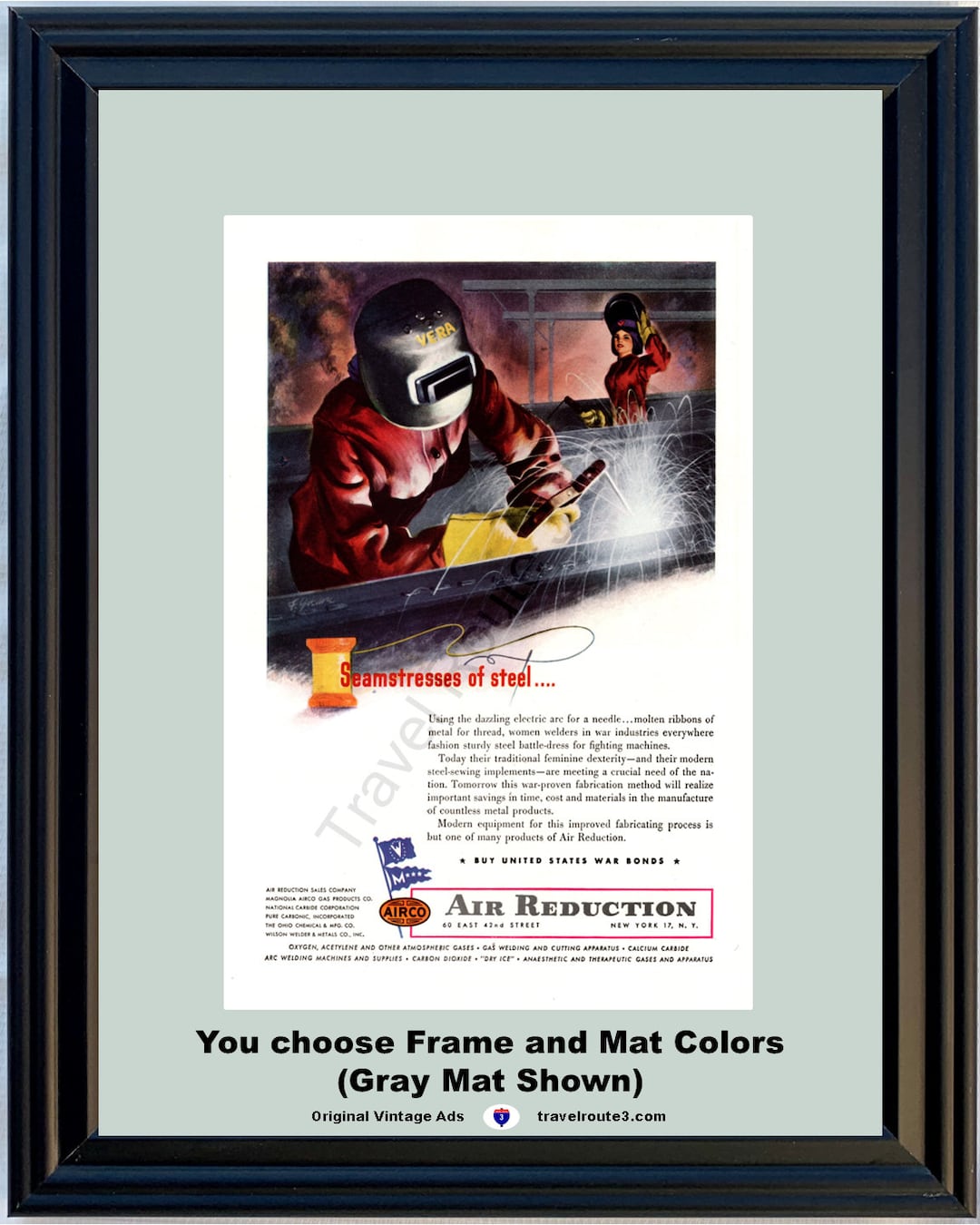 1945 WWII WW2 Women Welders Vintage Ad Seamstresses of Steel Airco Air ...