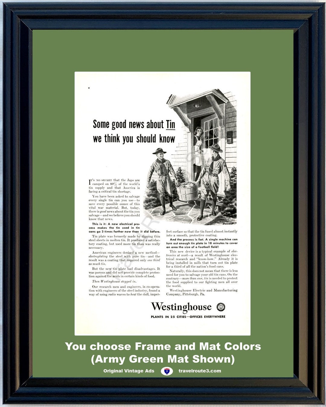 1943 Boy Scouts WWII WW2 Vintage Ad Tin World Ward II 2 BSA ...