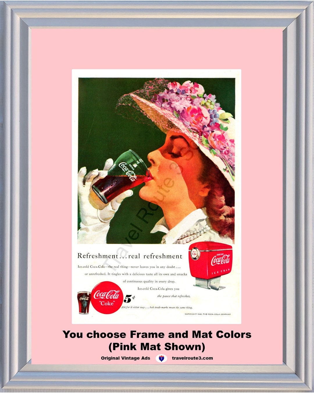 1949 Coca Cola Woman Easter Bonnet Vintage Ad Coke Lady Hat Drink Ice ...