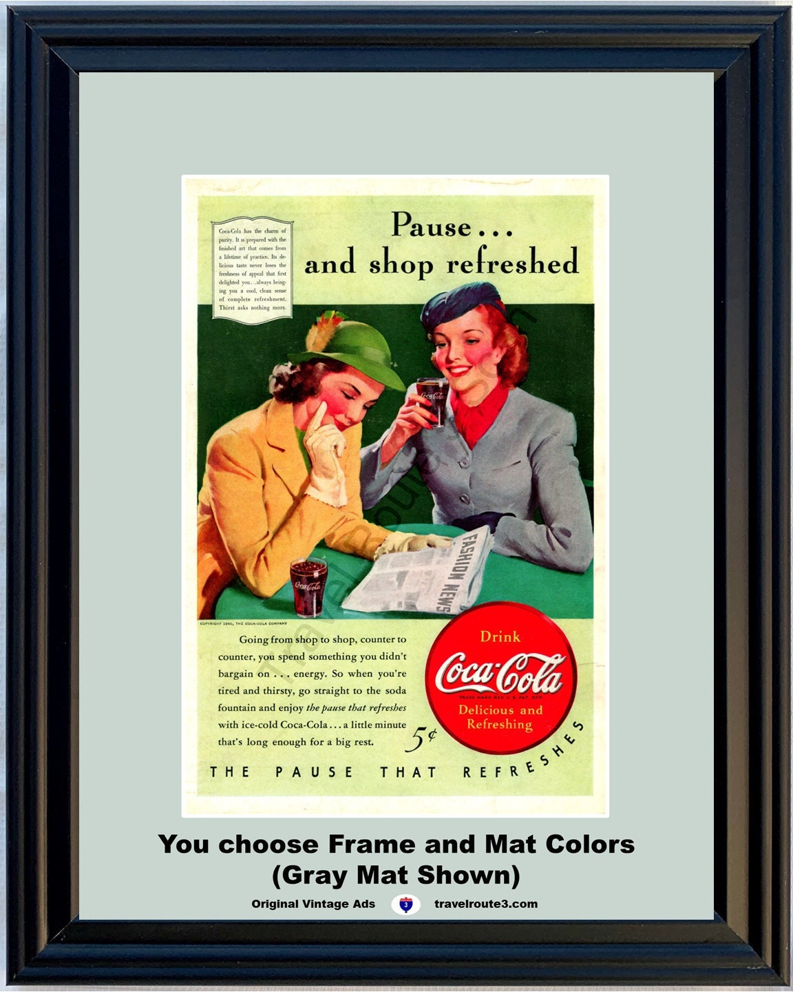 1940 Coca Cola Shopping Vintage Ad Drink Coke Shop Refreshed | Etsy