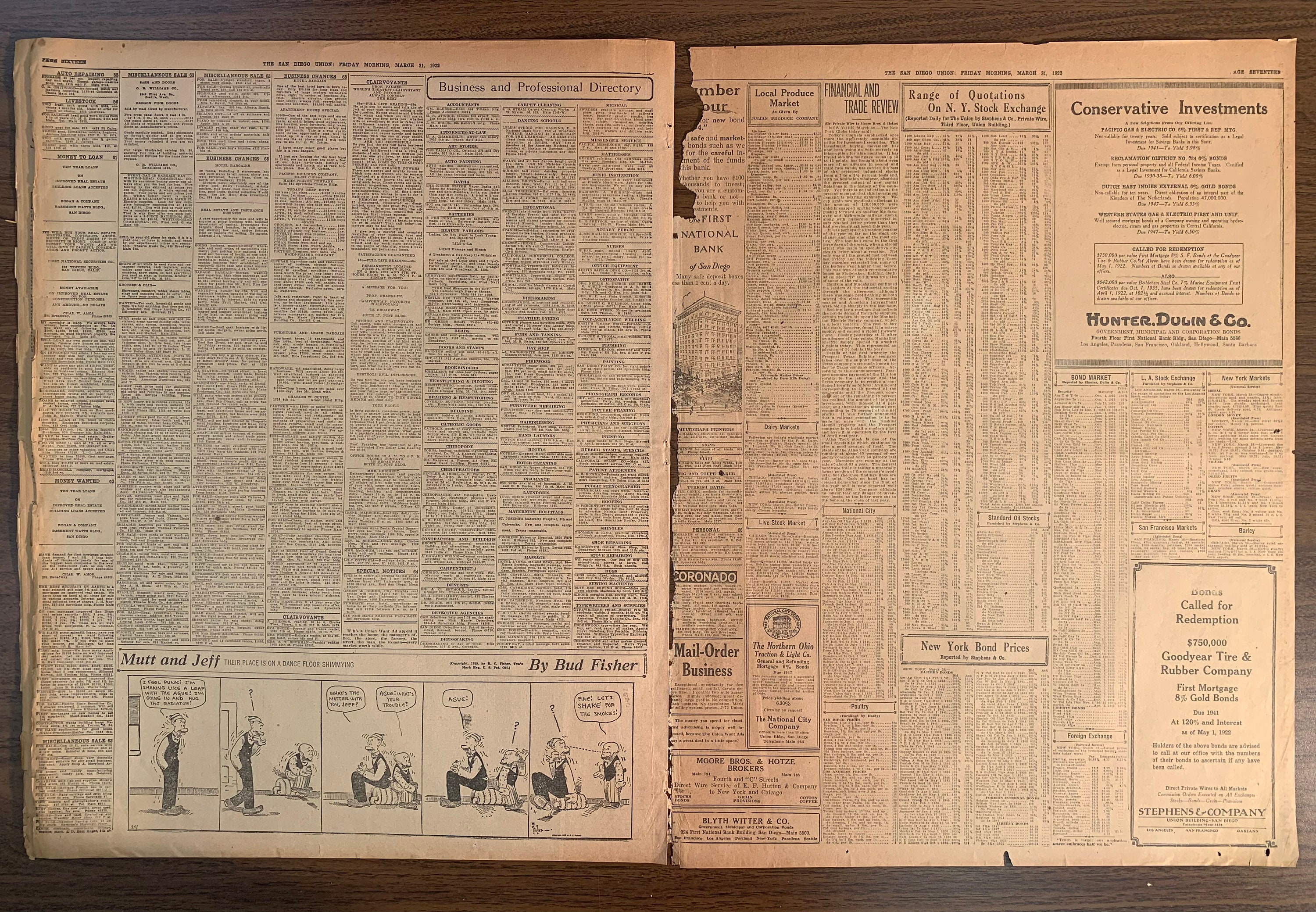 March 31st 31 1922 100 Year Old Newspaper Vintage Advertisements Ads ...
