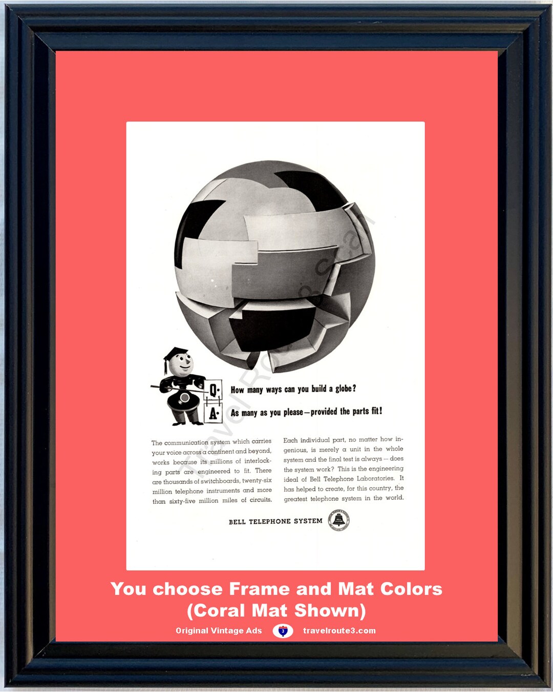 1945 WWII WW2 Bell Telephone Build a Globe Vintage Ad Att AT&T ...