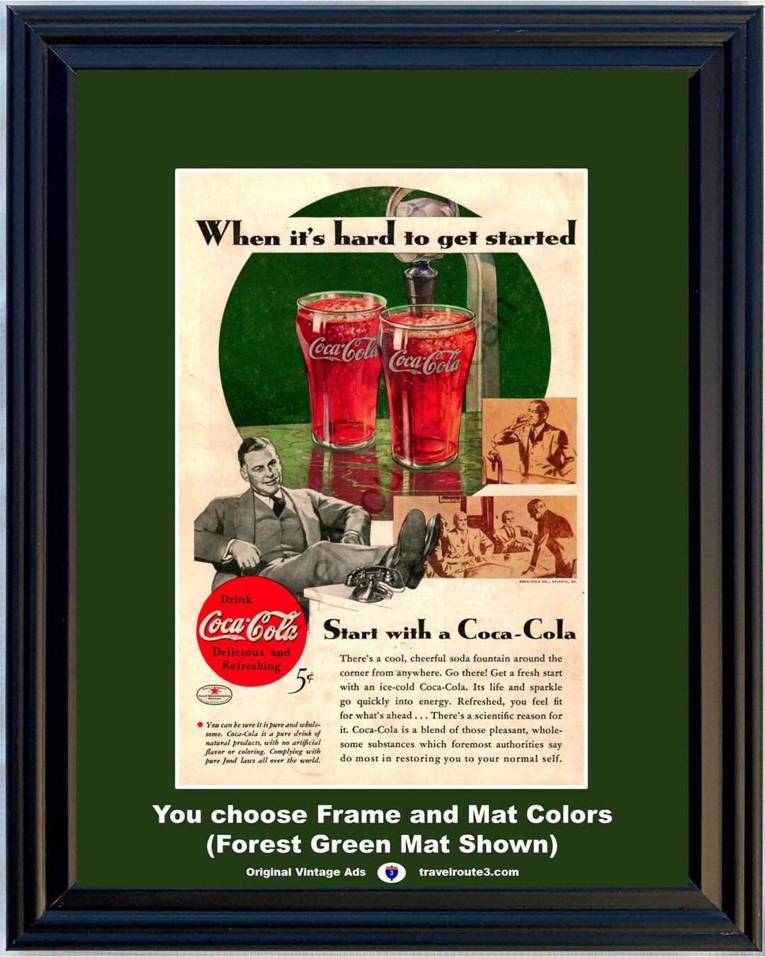 1934 Coca Cola Soda Fountain Businessman Vintage Ad Fresh Start Ice ...