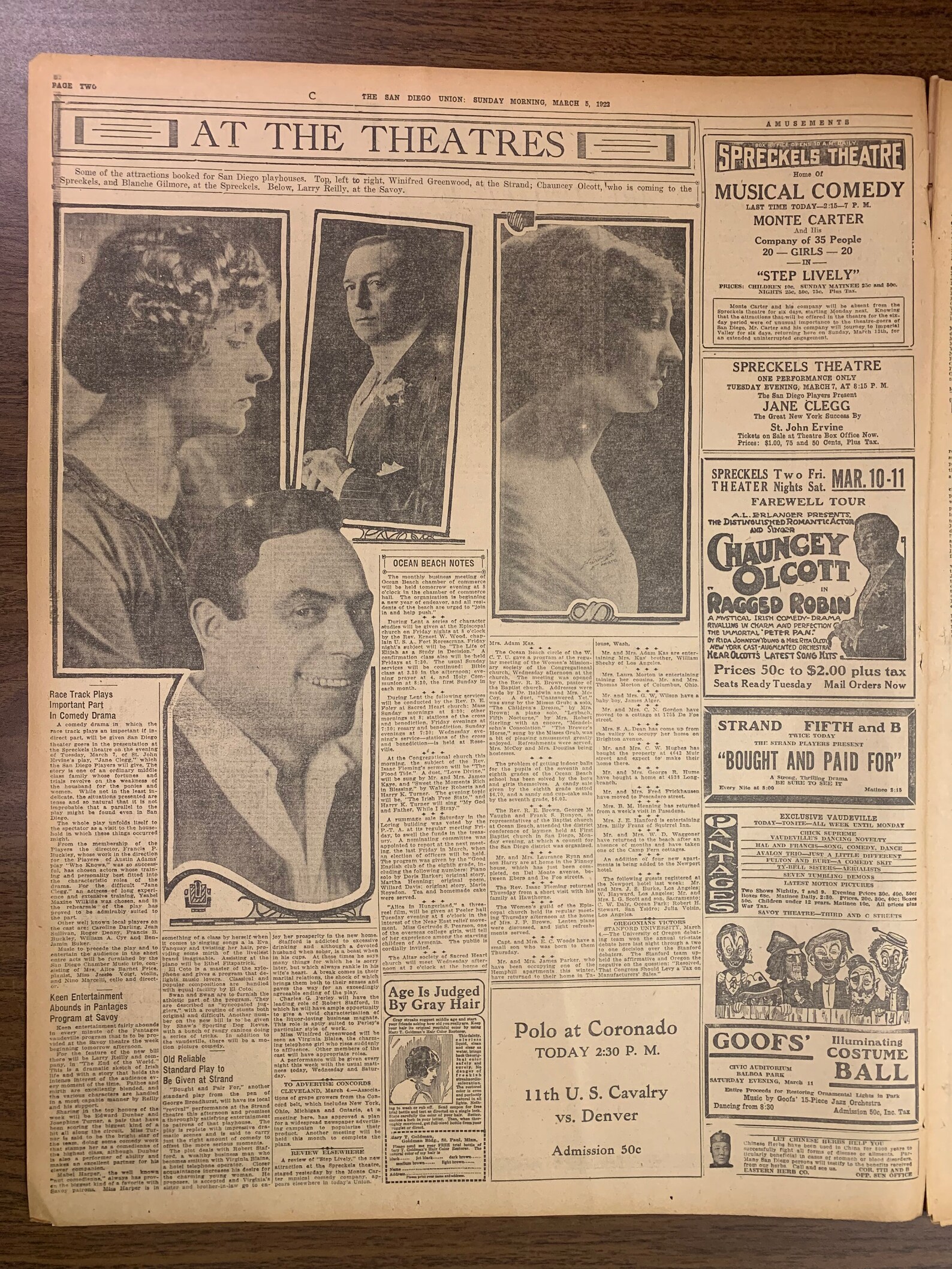 1922 March 5th 5 Section 2 100 Year Old Newspaper Vintage Old ...
