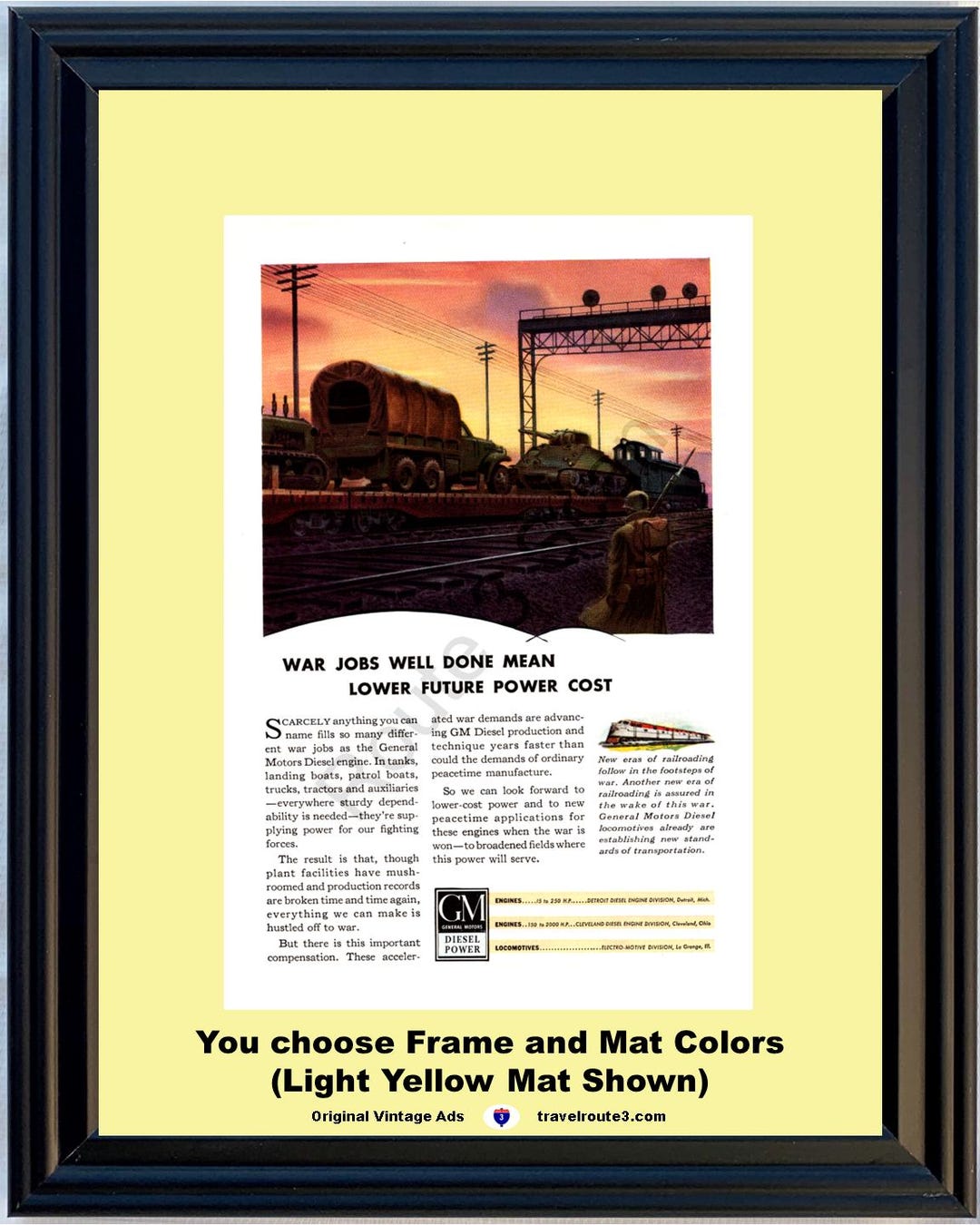 1943 General Motors Diesel WW2 Vintage Print Ad Army Soldier WWII World ...