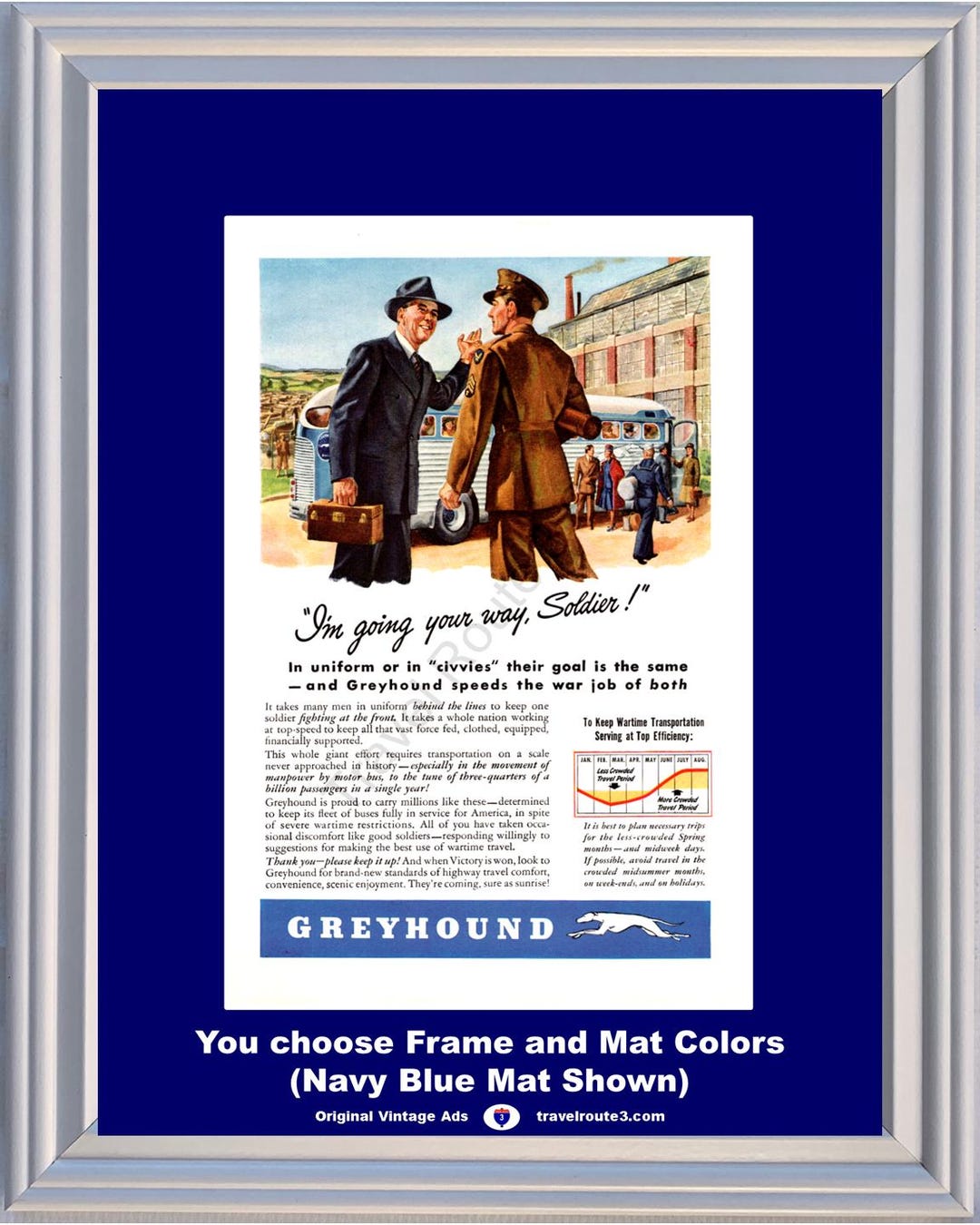 1943 Greyhound Bus Soldier Sailor WW2 Vintage Ad World War II 2 WWII ...
