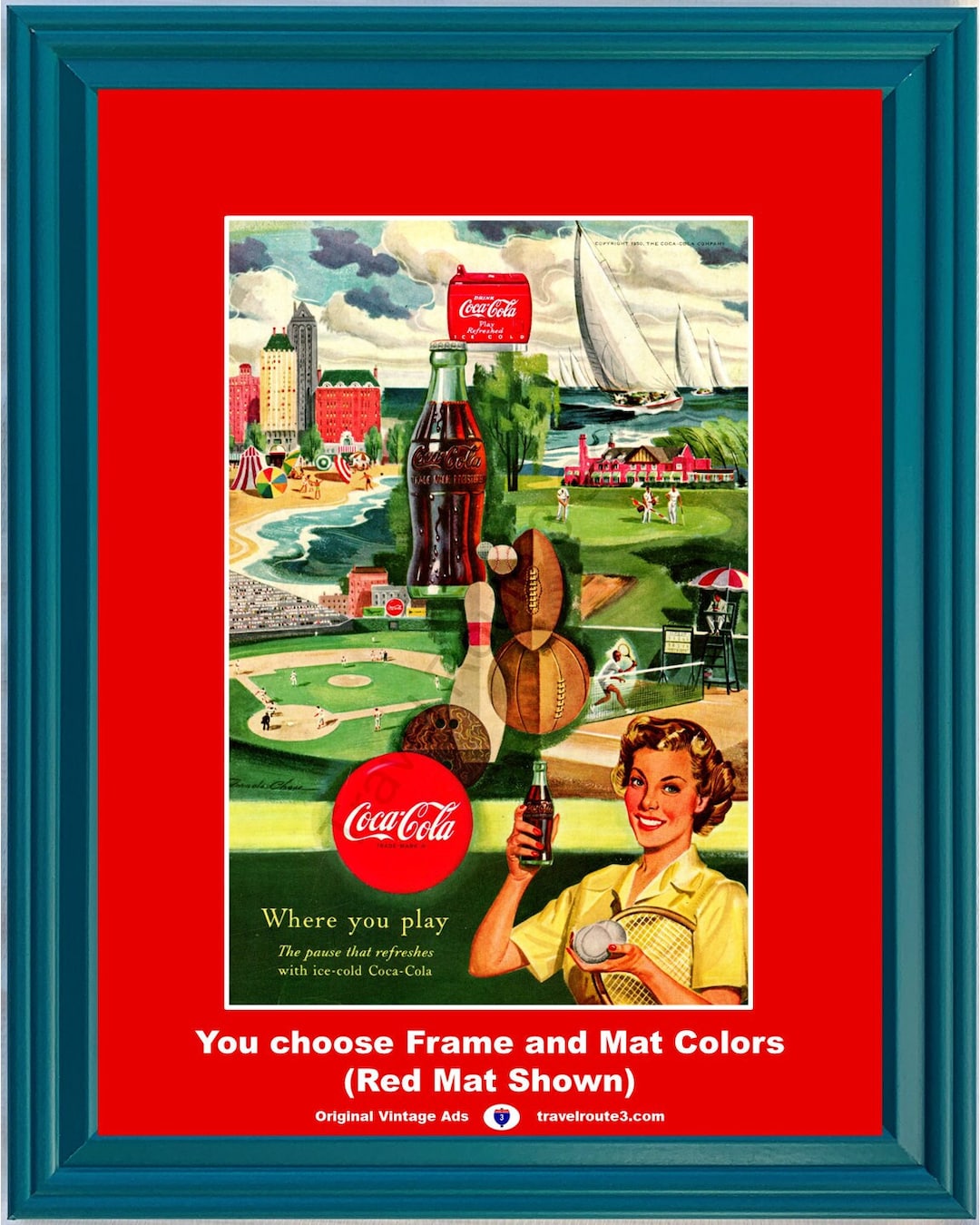 1950 Coca Cola Sports Play Vintage Ad Coke Tennis Baseball Golf Sailing ...