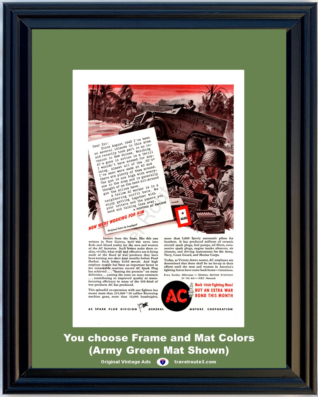 1945 WWII WW2 AC Spark Plug Vintage Ad Letters From the Front Army ...