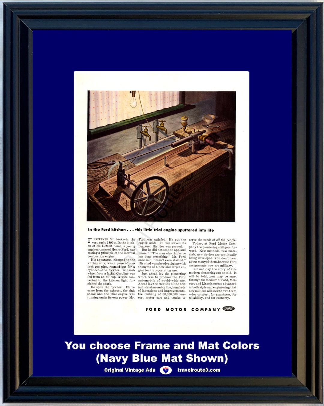 1944 WWII WW2 Henry Ford Trial Engine Vintage Print Ad Fomoco Motor ...