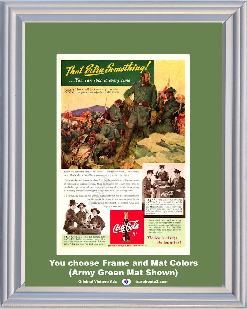 1943 WWII WW2 Coca Cola Vintage Ad Coke Army Navy Marines Civil War ...