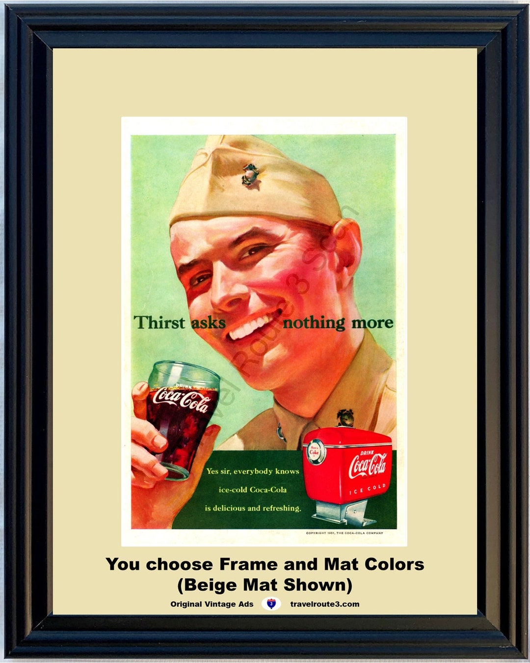 1951 Coca Cola USMC Marine Vintage Ad Have a Coke Drink Ice Cold ...