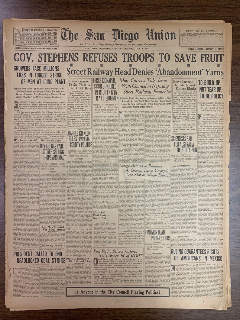 July 8th 8 1922 22 - 100 Year Old Newspaper Vintage Advertisements Ads ...