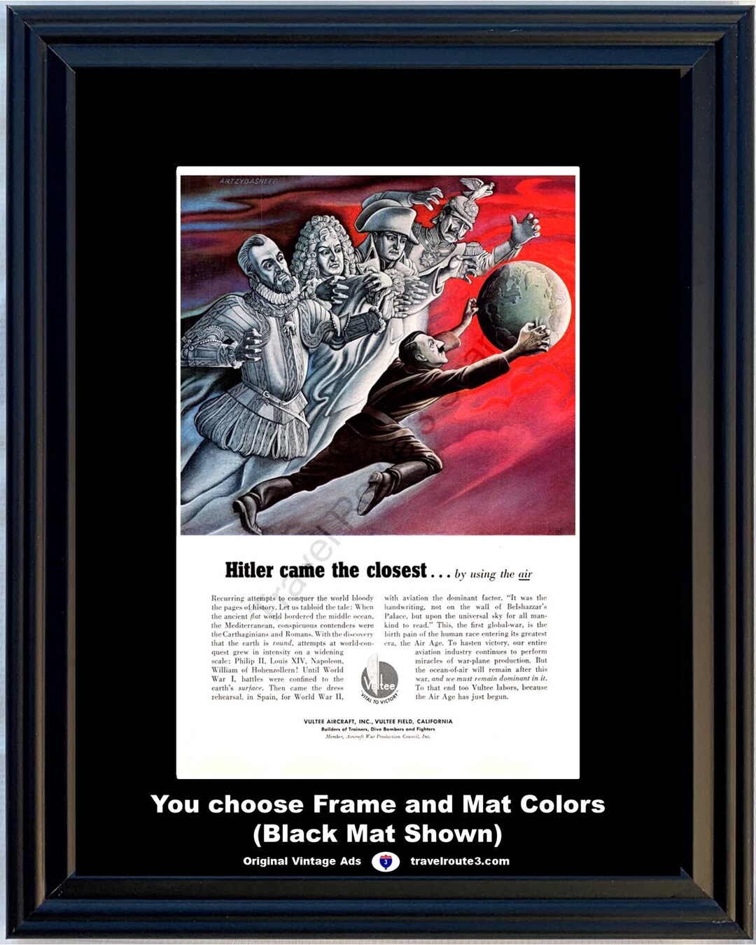 1943 Vultee Aircraft Adolf Hitler WW2 Vintage Ad World War II 2 WWII ...