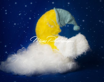 Newborn Digital Moon Backdrop - Etsy