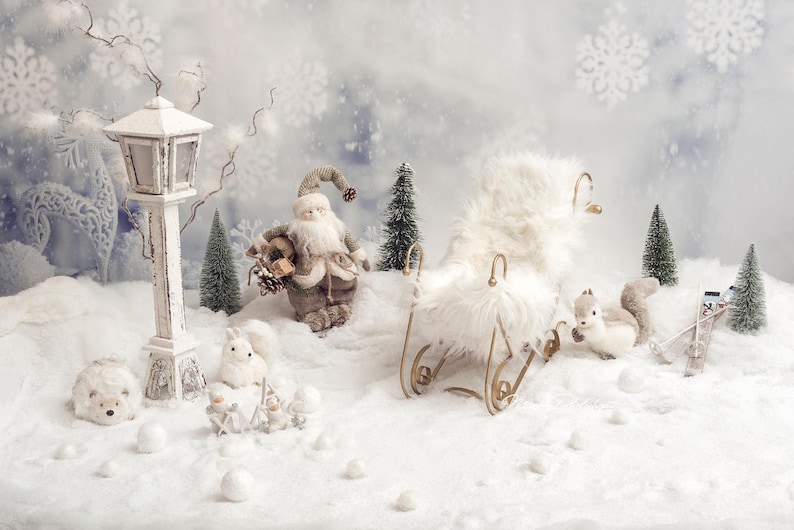 PSD & JPG Christmas Winter Snow Sleigh Santa digital | Etsy