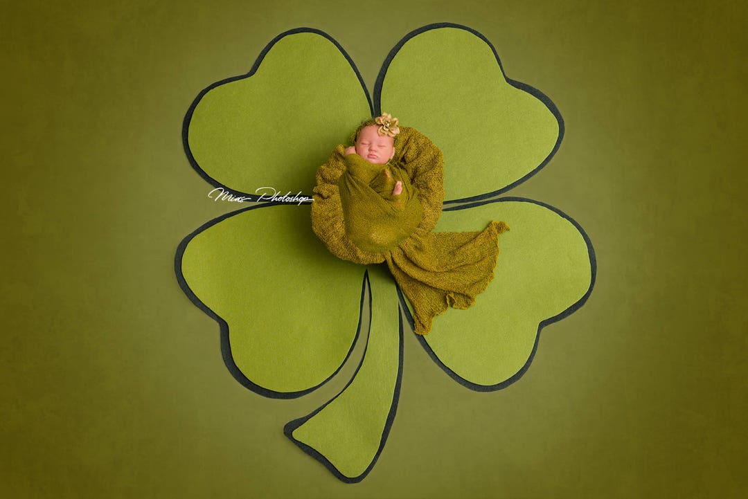 PSD & JPG Shamrock Digital Background, Newborn Digital Backdrop, With ...