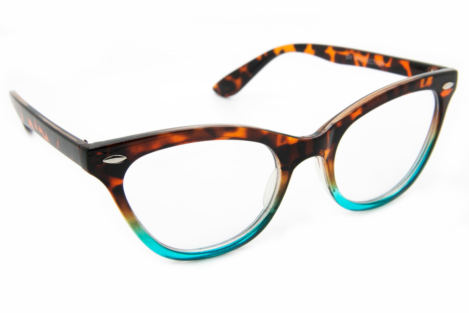 Clear Lens Women Sunglasses Cateye Vintage Frame Brown Etsy