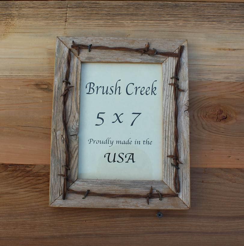 Rustic Picture Frame With Barbed Wire - Etsy