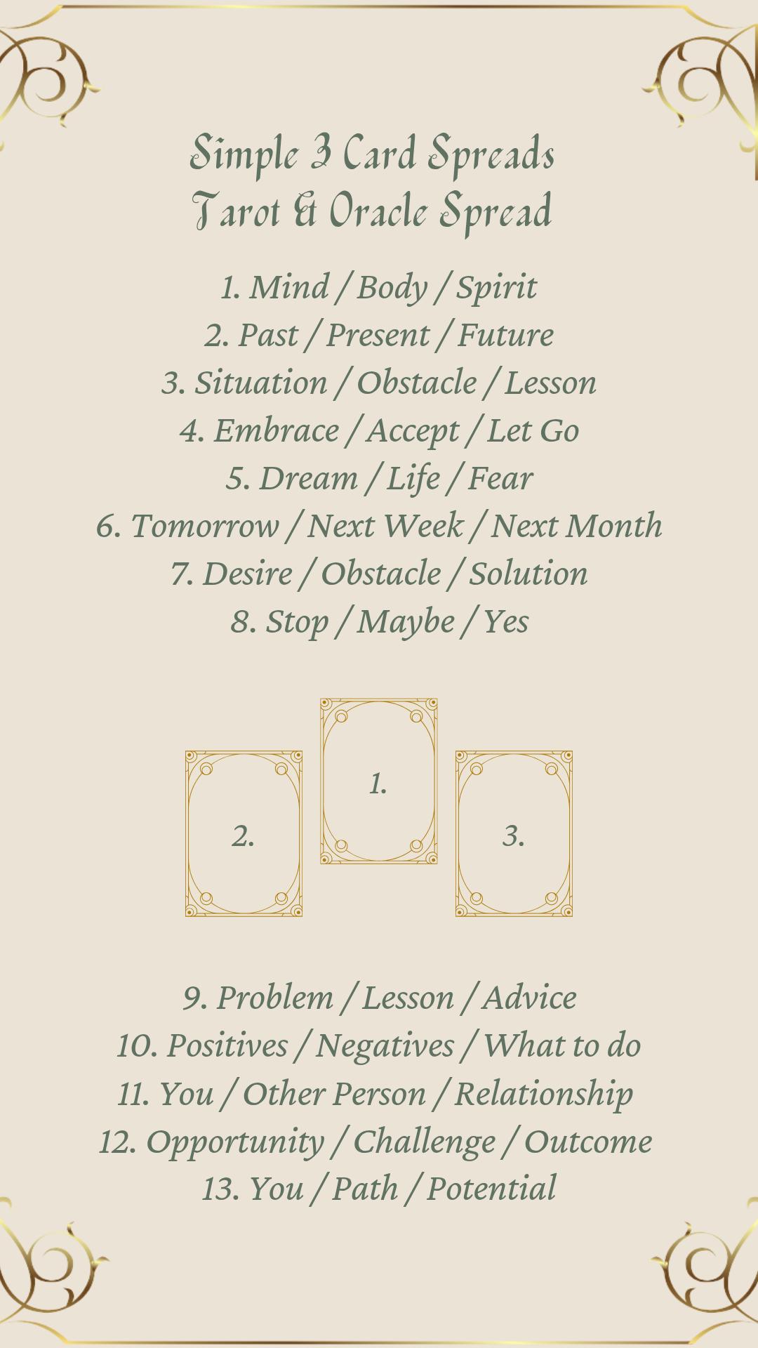 5-pack Printable Tarot & Oracle Spreads | Digital Download for ...
