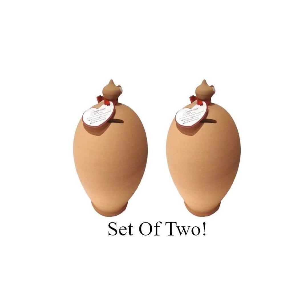 Money Pot, SET OF 2, Piggy Banks for Adults, Large Terracotta Piggy ...