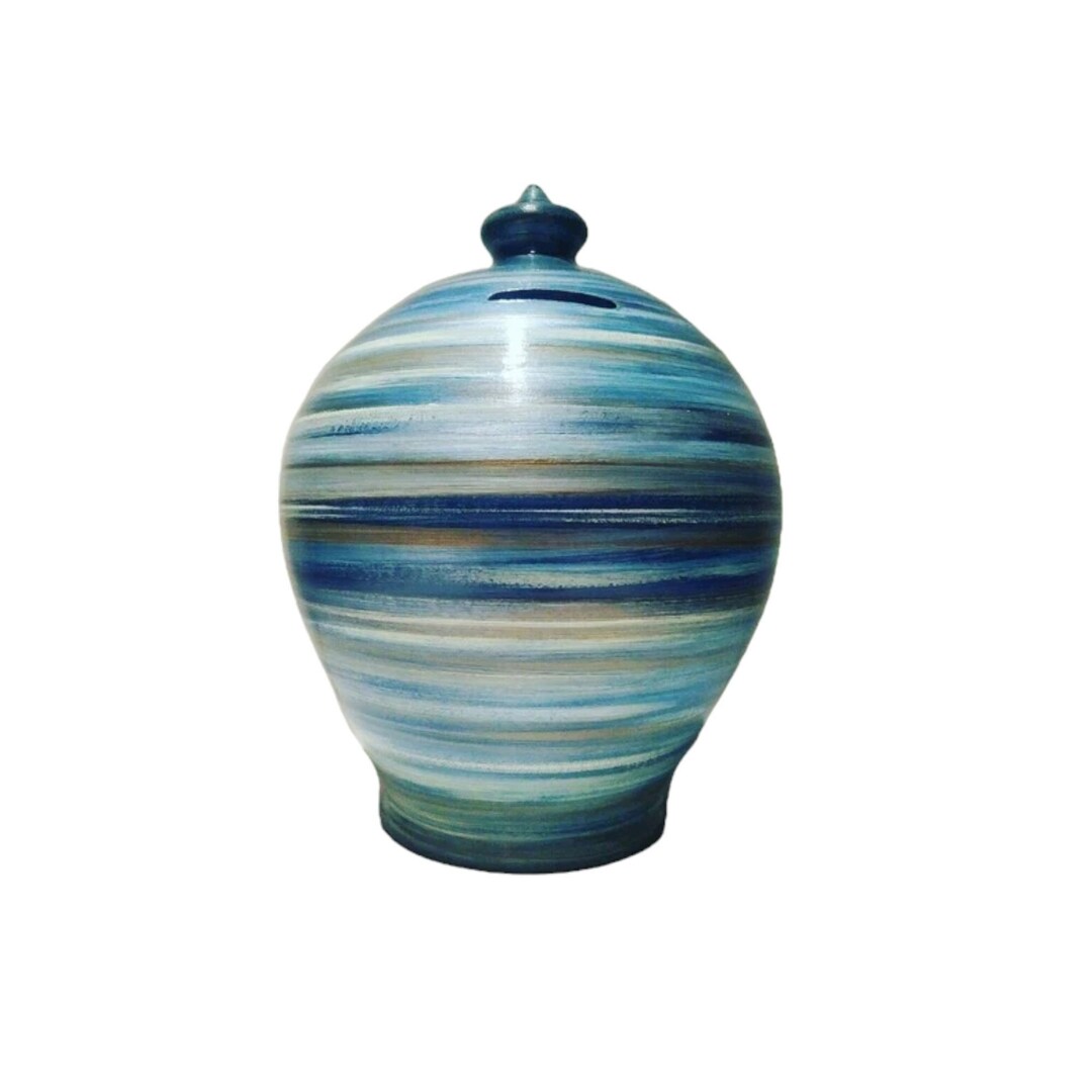 Wedding Day Money Pot, Wedding Colors Ceramic Coin Bank Big Belly ...