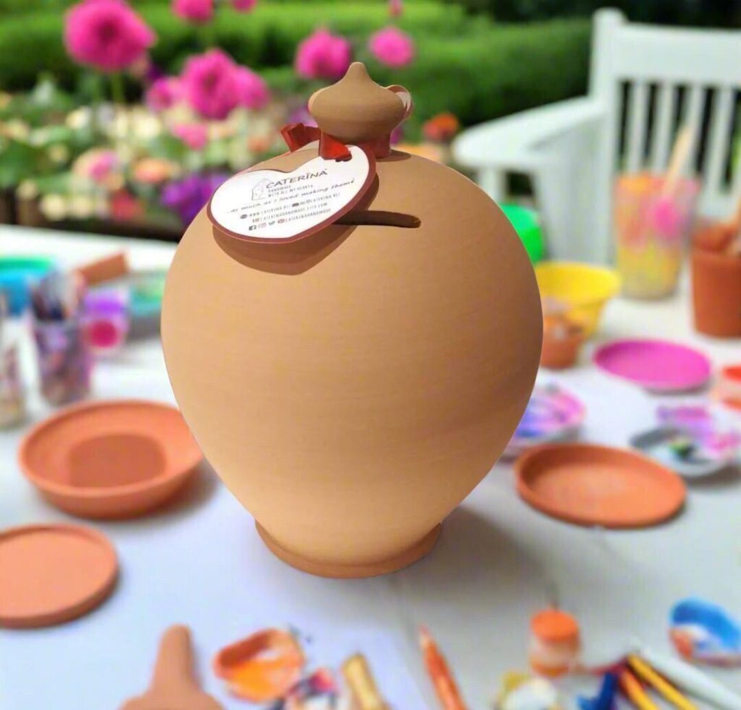 Mud Clay Bank, Money Box, Ceramic Money Pot, Paint Your Own Ceramics ...