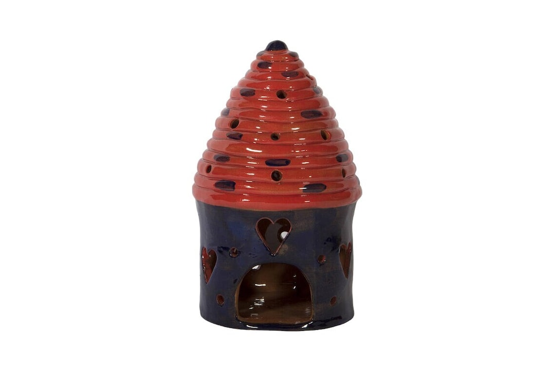 Luminary, Ceramic Tealight House, Garden Ornament, Clay House, Outdoor ...