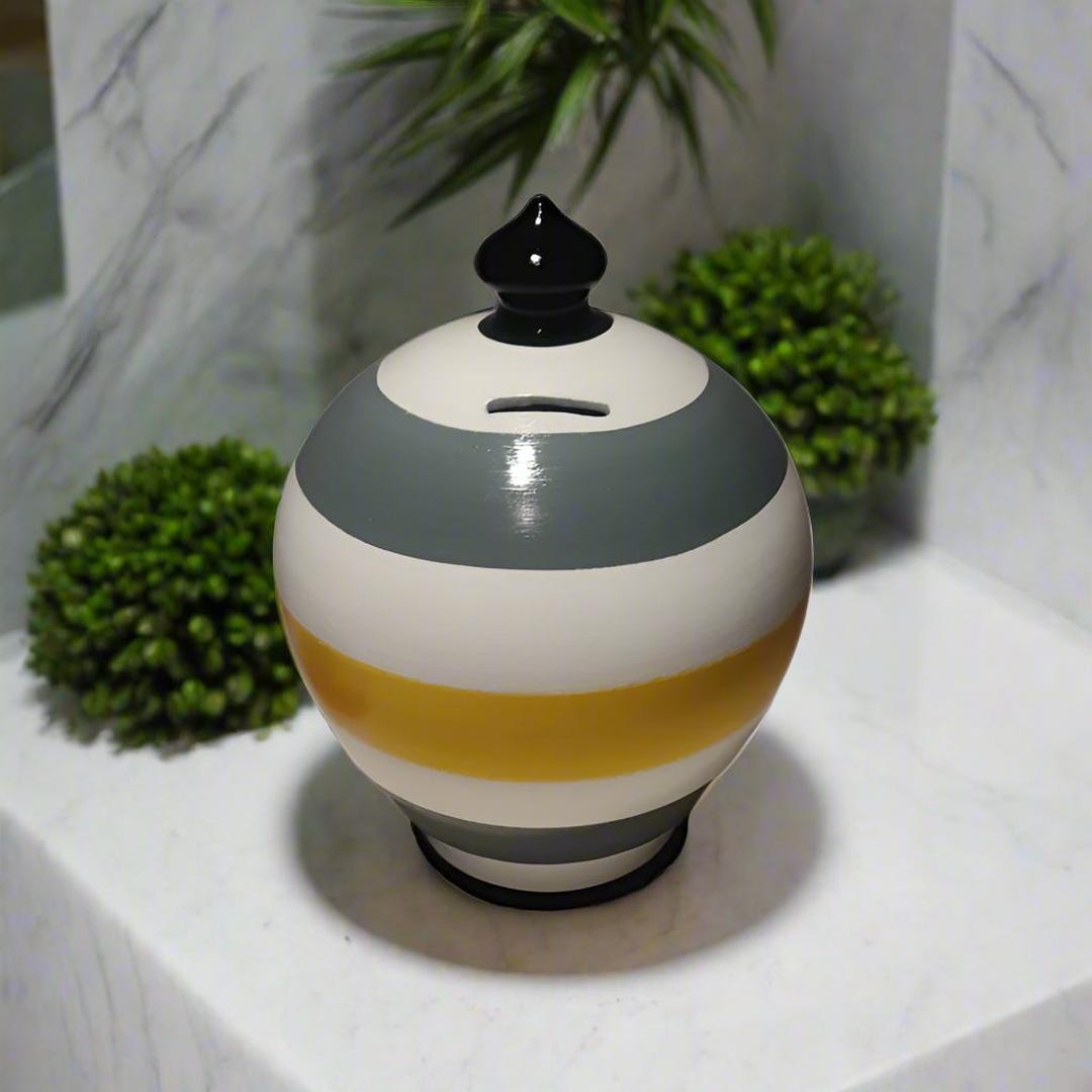 Piggy Bank Adult, Italian Pottery, Coin Bank Adult, Money Box, Ceramic ...