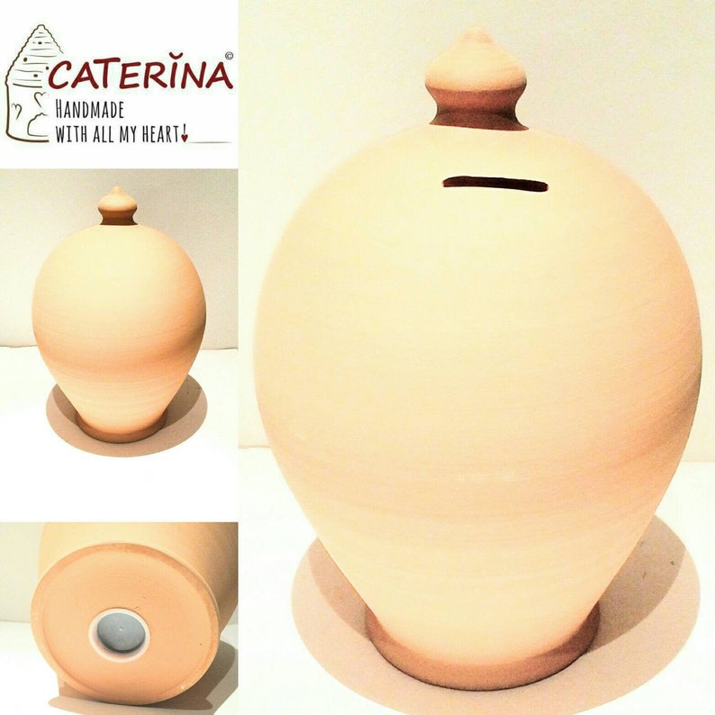 Clay Pot Terracotta Money Pot Large Piggy Bank Breakable - Etsy