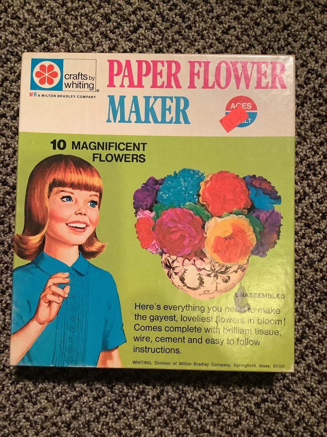 Vintage Paper Flower Maker by Crafts by Whiting Kit Milton Bradley - Etsy