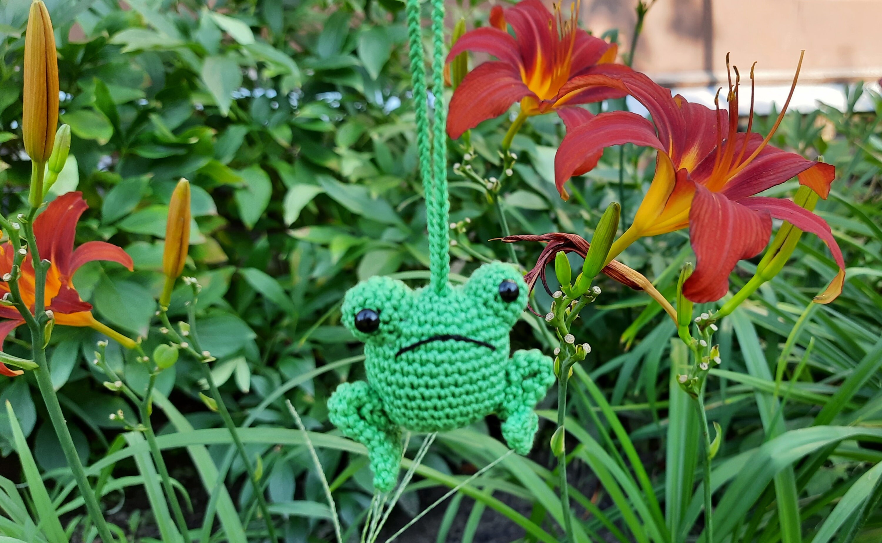 Frog car accessory Hanging crochet frog rear view mirror Car | Etsy