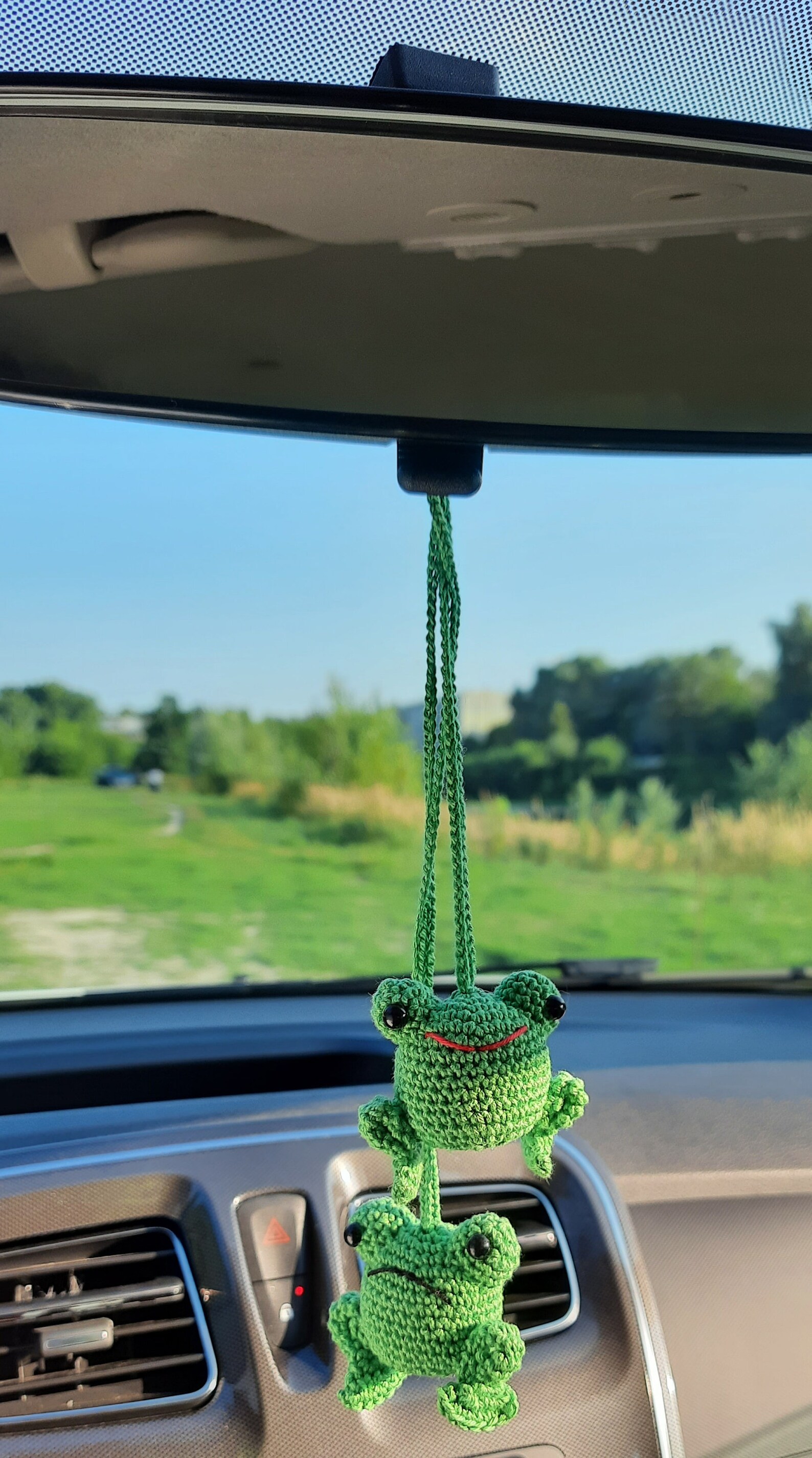 Frog Car Accessory Hanging Crochet Frog Rear View Mirror Car - Etsy