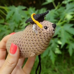 Crochet Rock Hyrax Car Charm: Handmade "wawa Awawa" Animal Keychain - Etsy