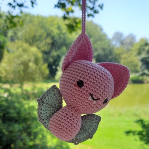 Bat Rear View Mirror Hanging Crochet Cute Purple Halloween Bat Car ...