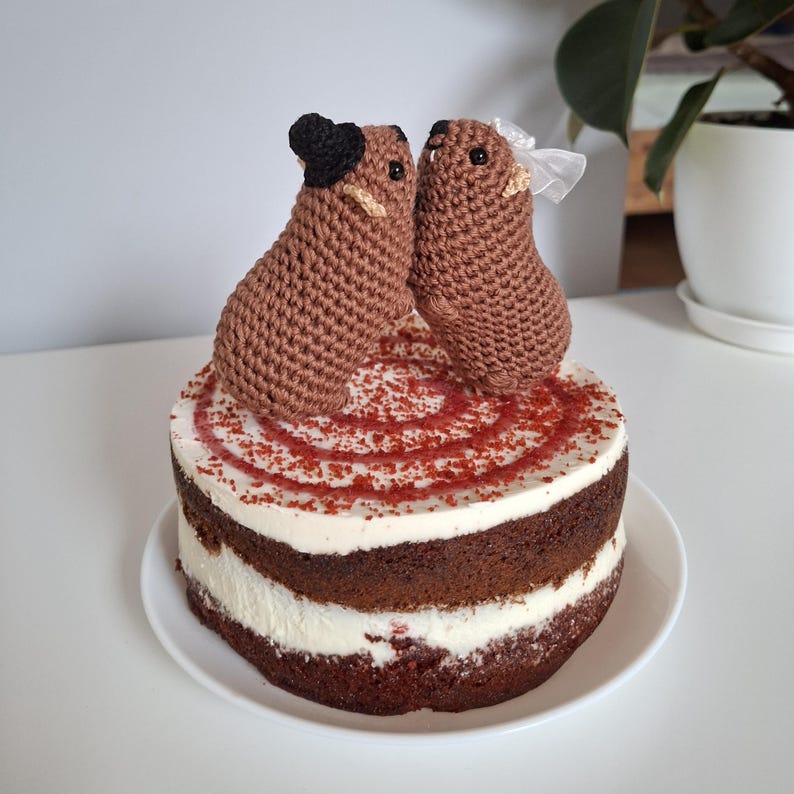 Crochet Awawa Hyrax Wedding Cake Topper – Handmade Animal Couple Decor ...