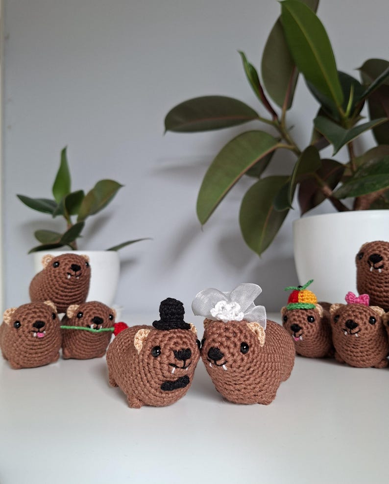 Crochet Awawa Hyrax Wedding Cake Topper – Handmade Animal Couple Decor ...