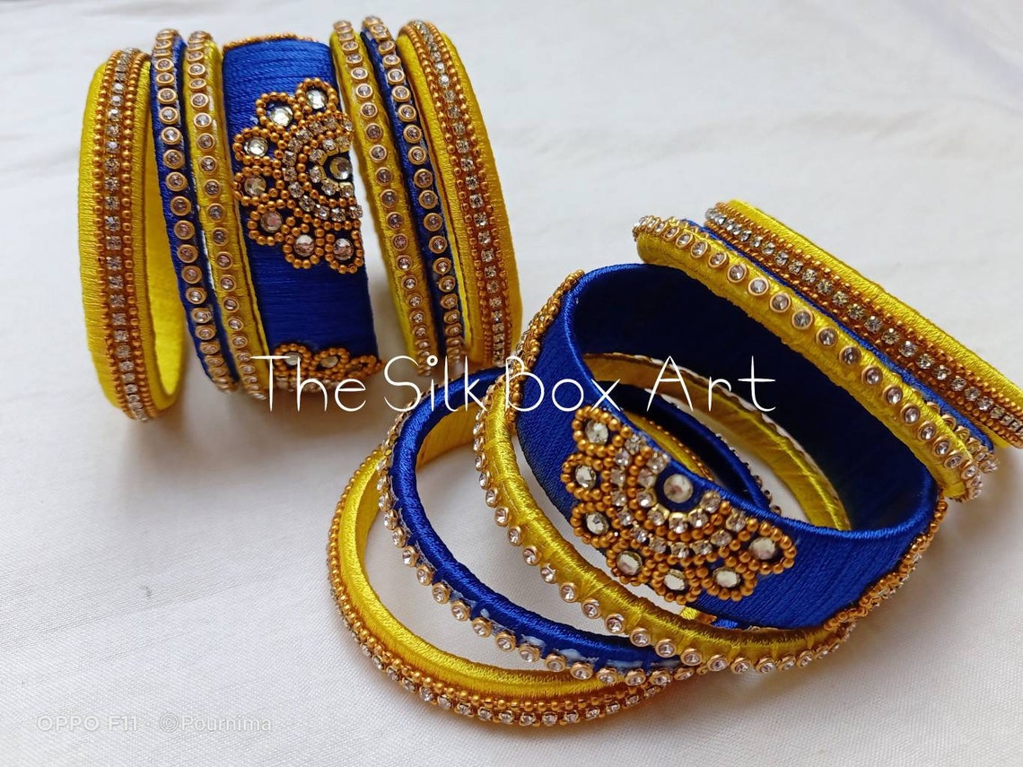 Indian Bridal Bangles Pink and Orange Set of 14 Silk Thread - Etsy