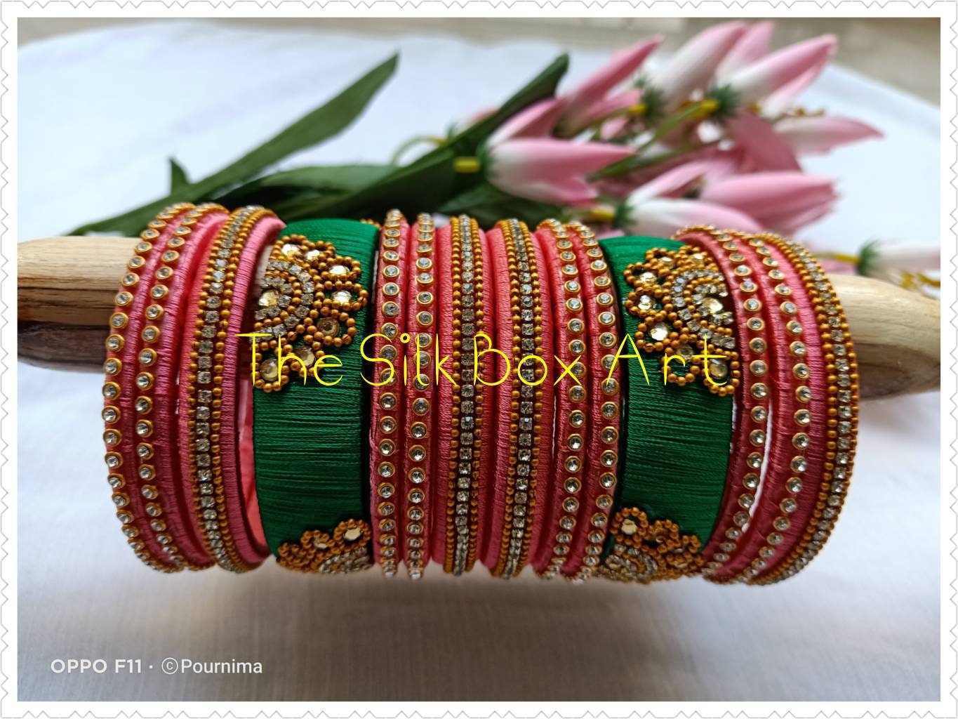 Indian Bridal Bangles Pink and Orange Set of 14 Silk Thread - Etsy