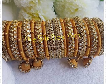 Silk Thread Indian Bangles Set - Etsy