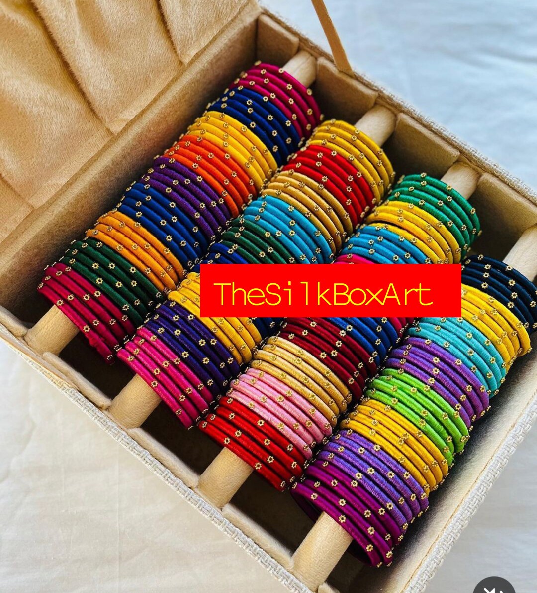 Silk Thread Indian Bangles Set - Etsy
