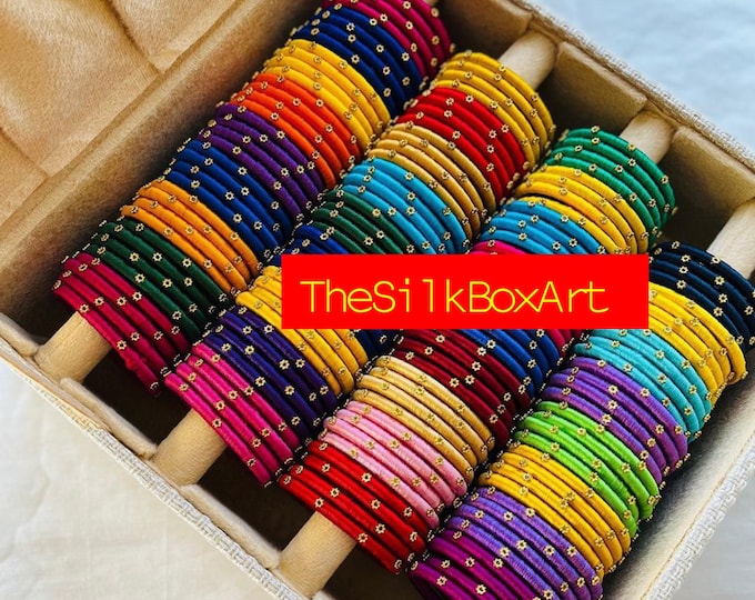 Silk Thread Indian Bangles Set - Etsy