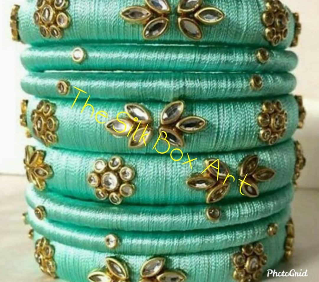 Buy Silk Thread Bangles ( Eight Bangles) Online in India - Etsy