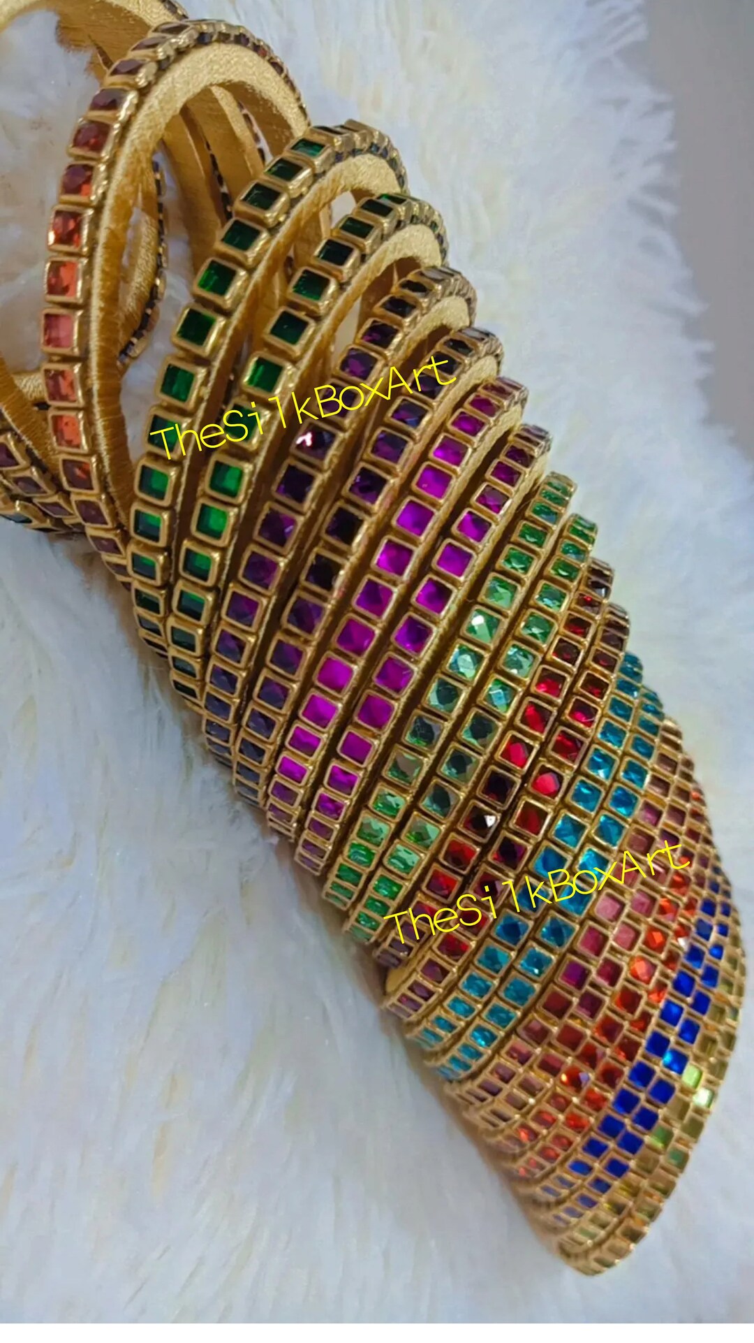 Silk Thread Indian Bangles Set ( 5 Set) - Etsy