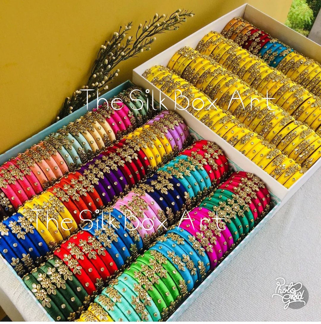 Silk Thread Bangles |chrismasgift\ Pooja Return Gifts/ Varalakshmi ...