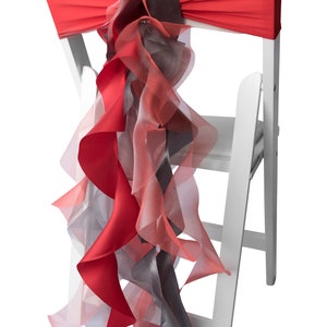 Chair Sashes for Wedding Decorations, Red Chair Sashes Bows Ties for ...