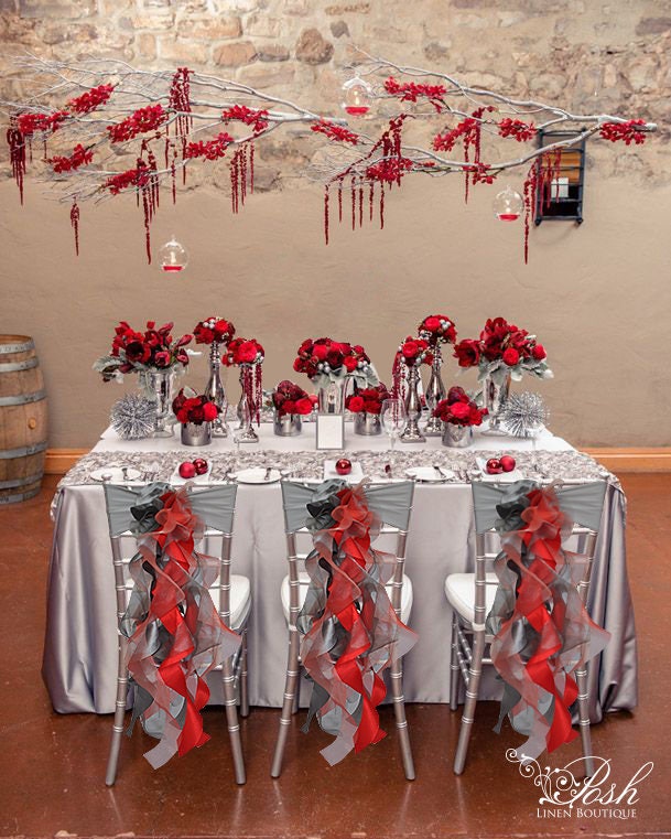 CHAIR SASHES for WEDDING Decorations Red Chair Sashes Bows - Etsy
