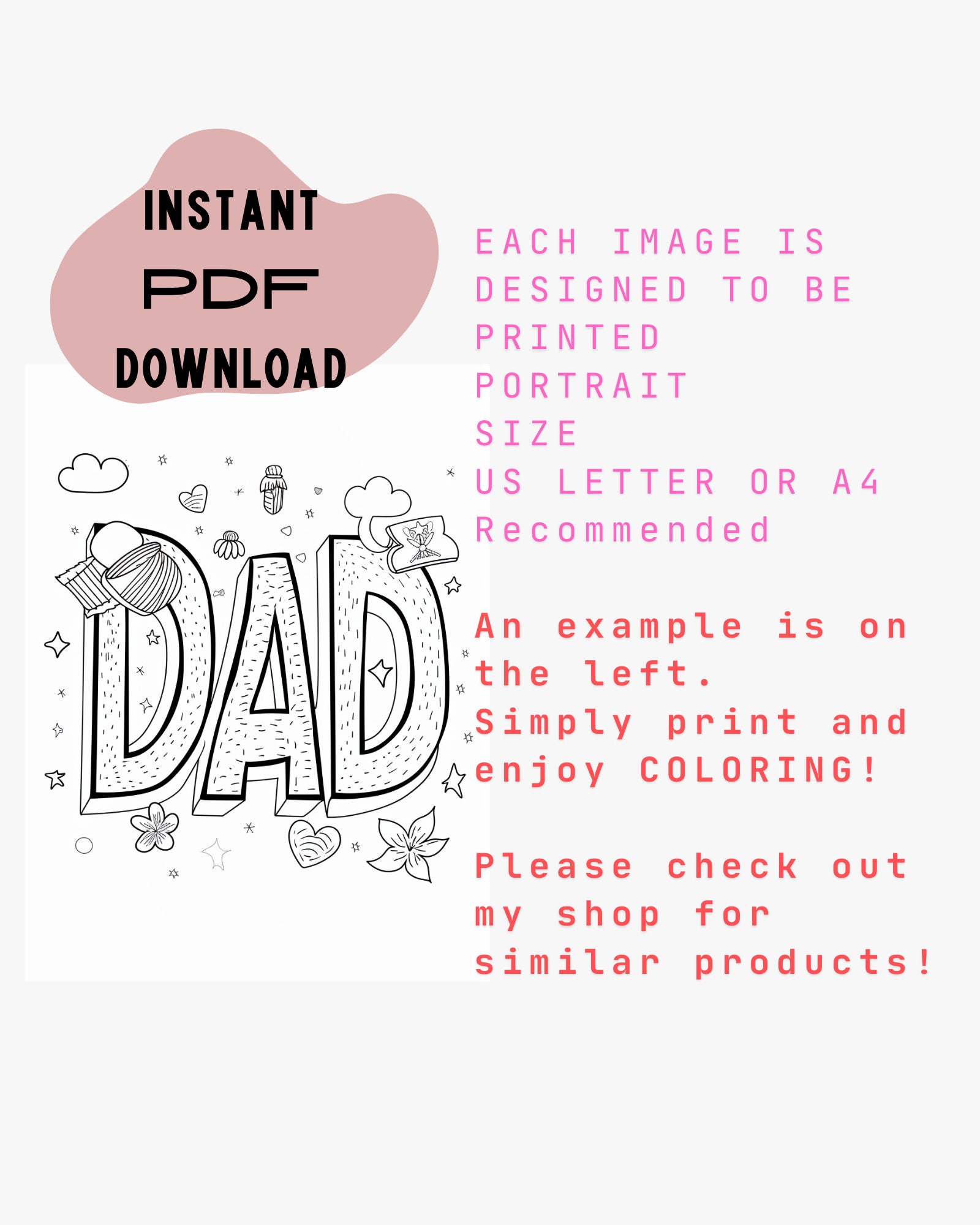 Father's Day Coloring Pages, Dad Colouring Book,coloring Sheets ...