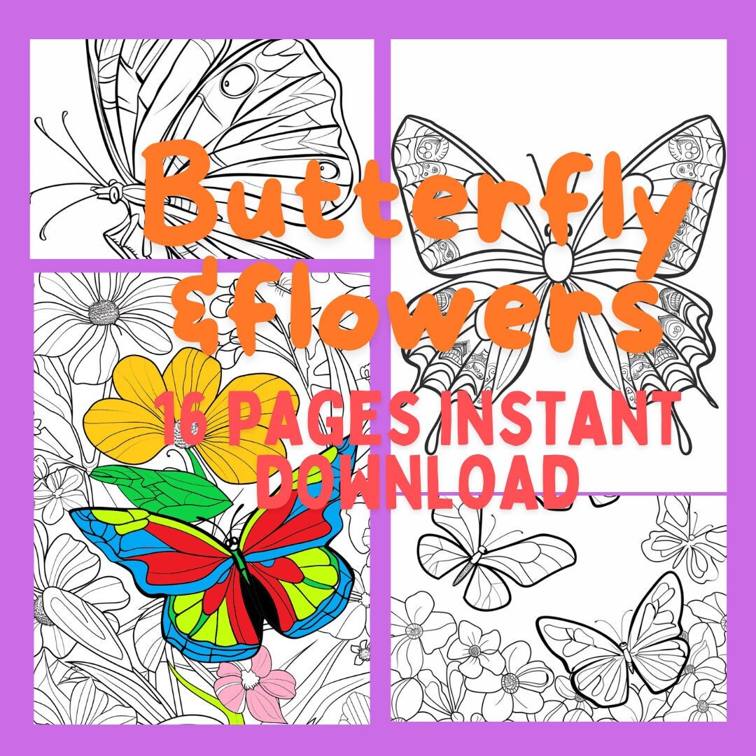 Butterfly Coloring Pages,flower Coloring, Summer Colouring Sheets ...