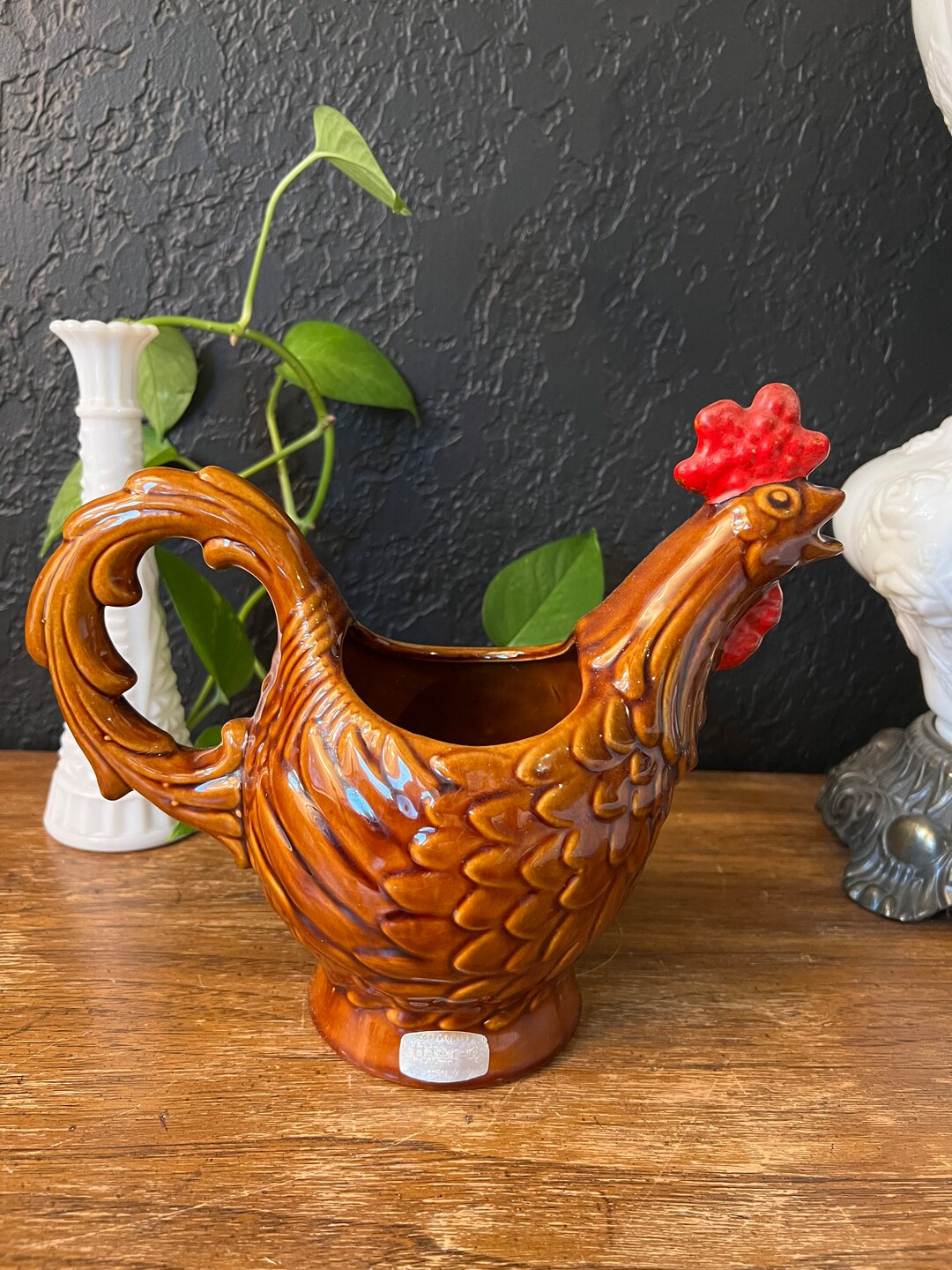 Vintage Haeger Pottery Glazed Ceramic Chicken Beverage Pitcher - Etsy